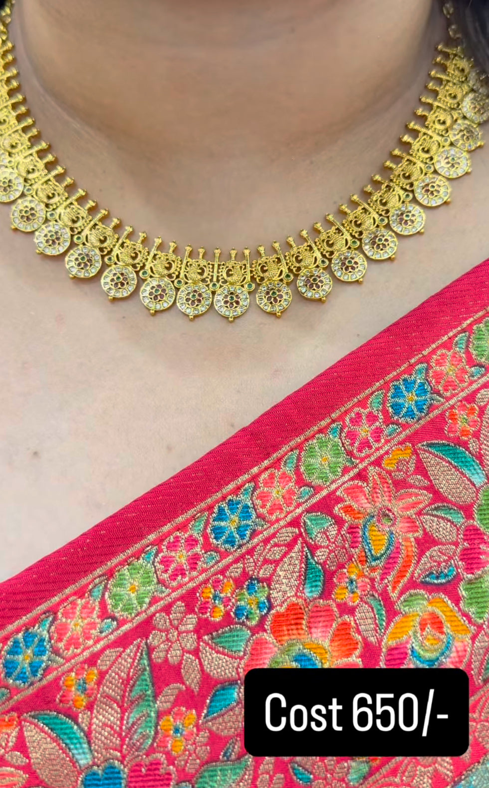 Beautiful simple kasula model necklace – Sujatha Gold Covering Works