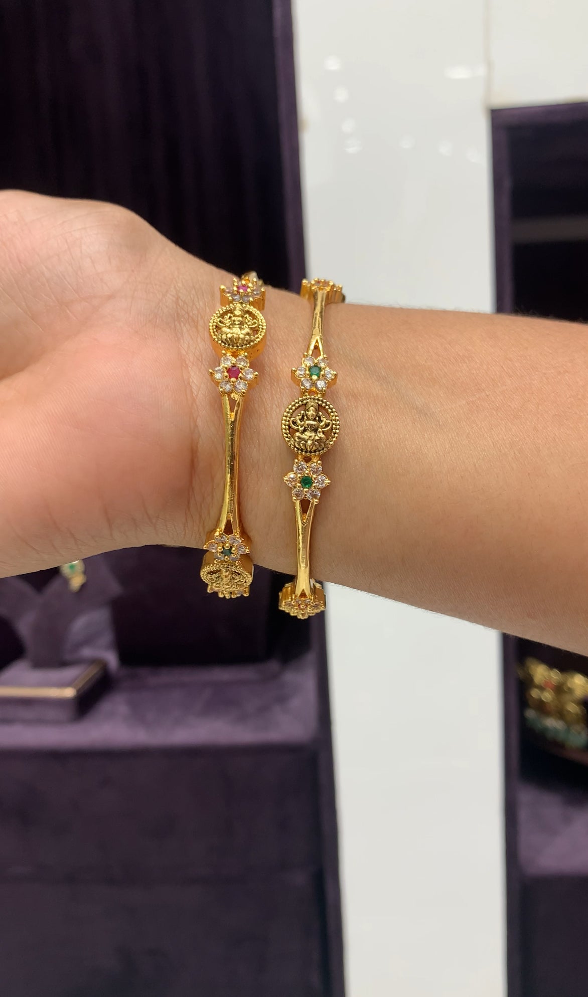 Beautiful multi nakshi bangles set of 2 – Sujatha Gold Covering Works