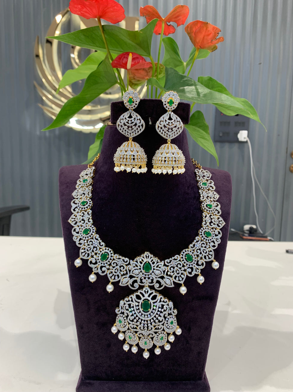 Beautiful GJ heavy neckset – Sujatha Gold Covering Works