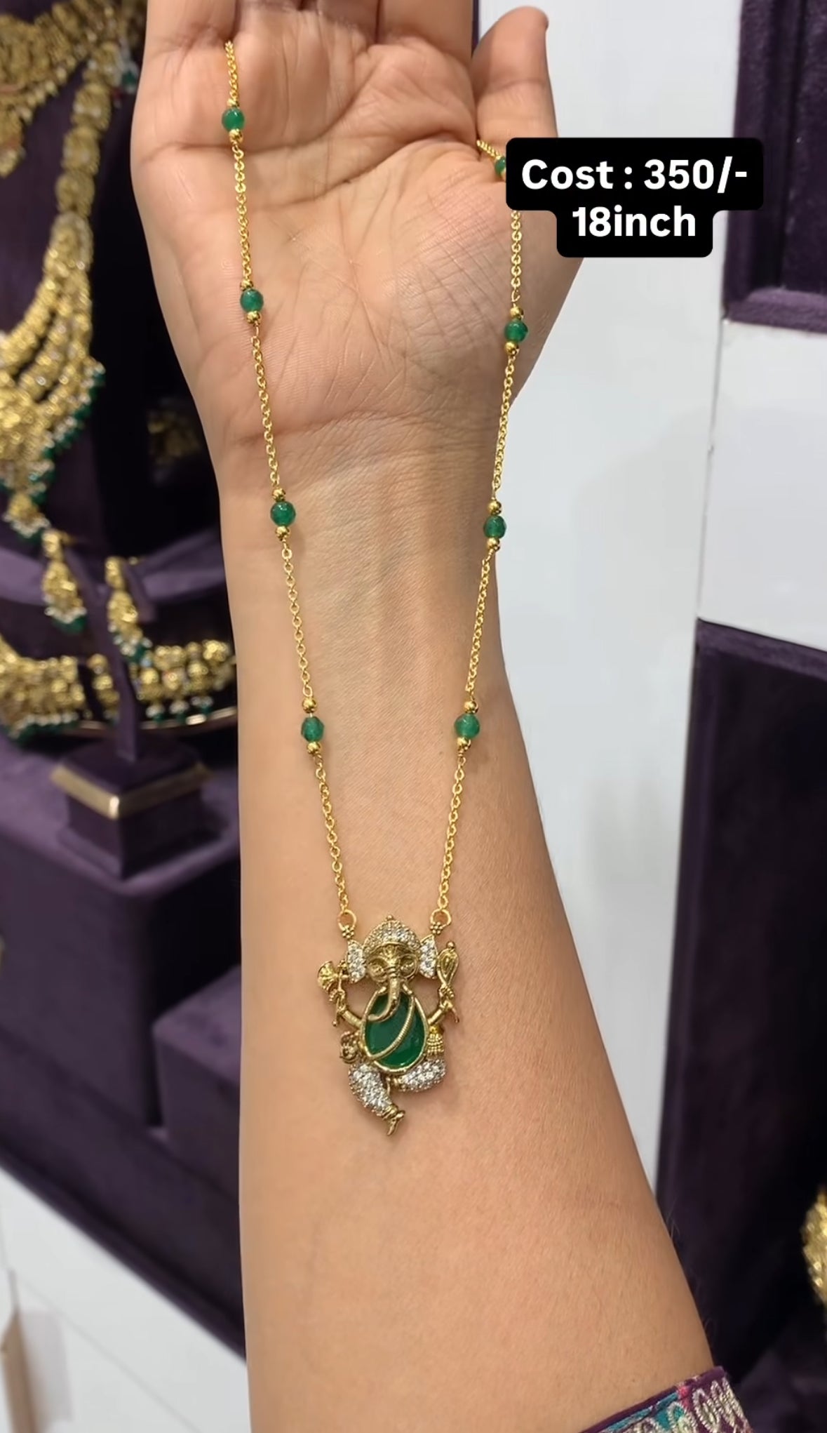 Beautiful ganesh chain – Sujatha Gold Covering Works