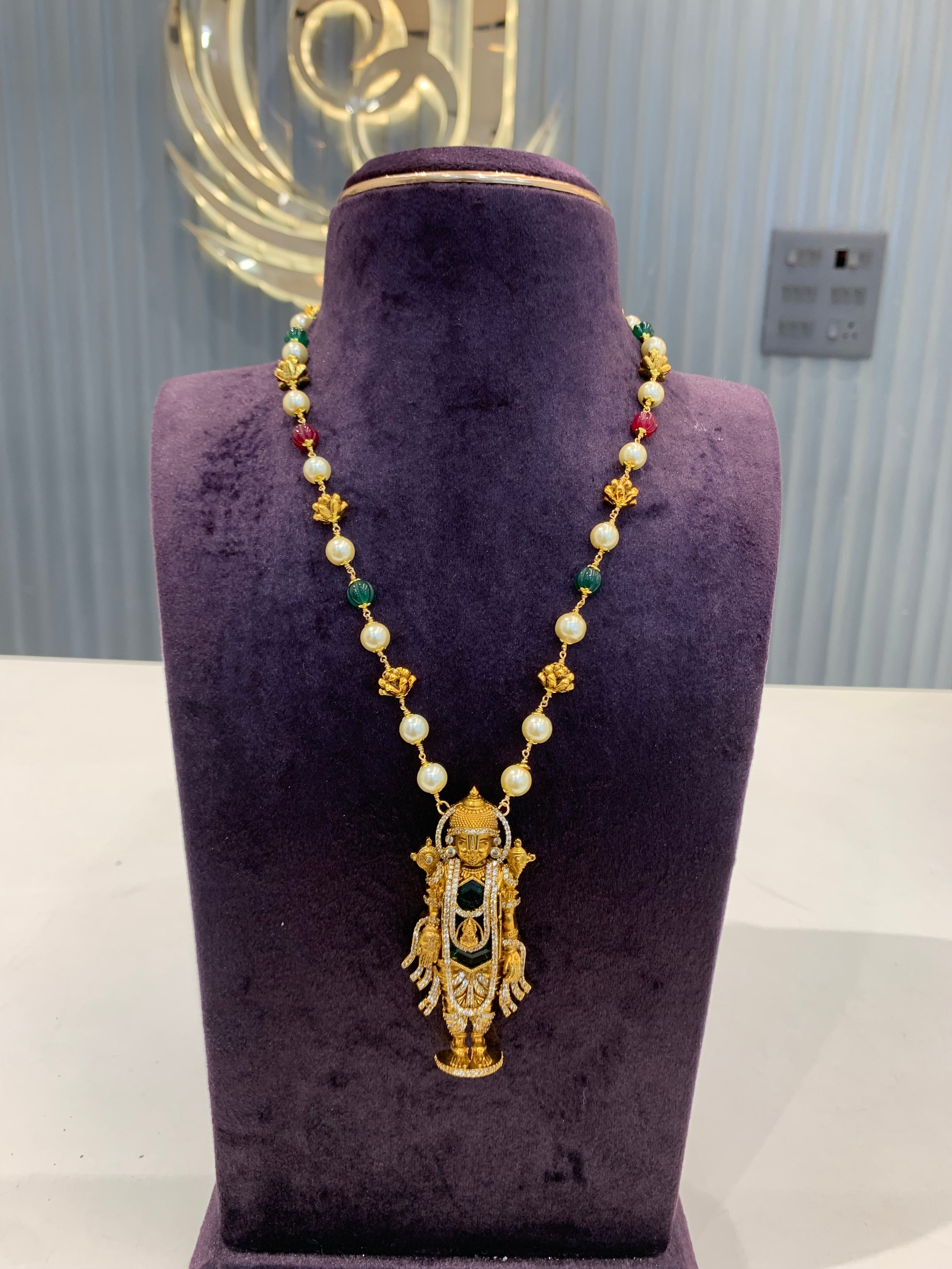 Tending Balaji Pendent with Hand made beads Chain – Sujatha Gold ...