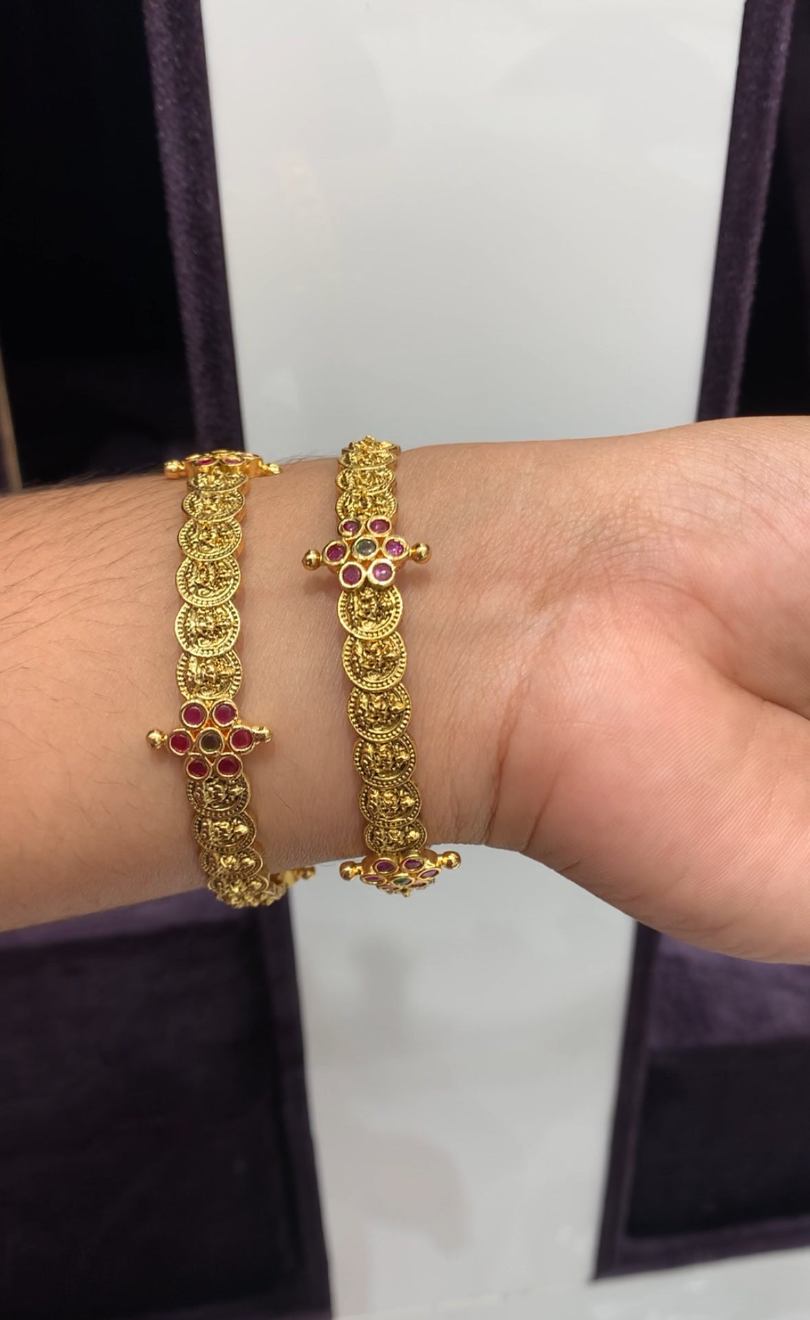 Beautiful kasula model nakshi bangles set of 2 – Sujatha Gold Covering ...